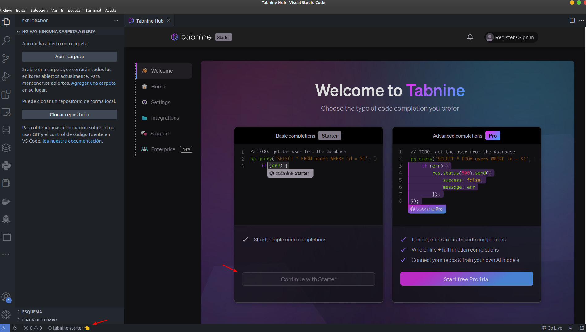 Tabnine autocompletado con Inteligencia Artificial en VS Code - Diario del Programador
